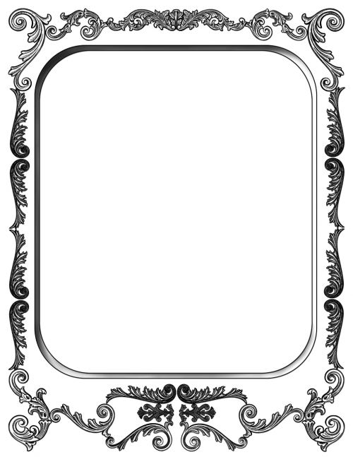 Filigree Frames Png Transparent - (500x647) Png Clipart Download