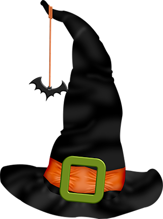Witch Hat - Halloween Witch Hat Clip Art - (320x428) Png Clipart Download
