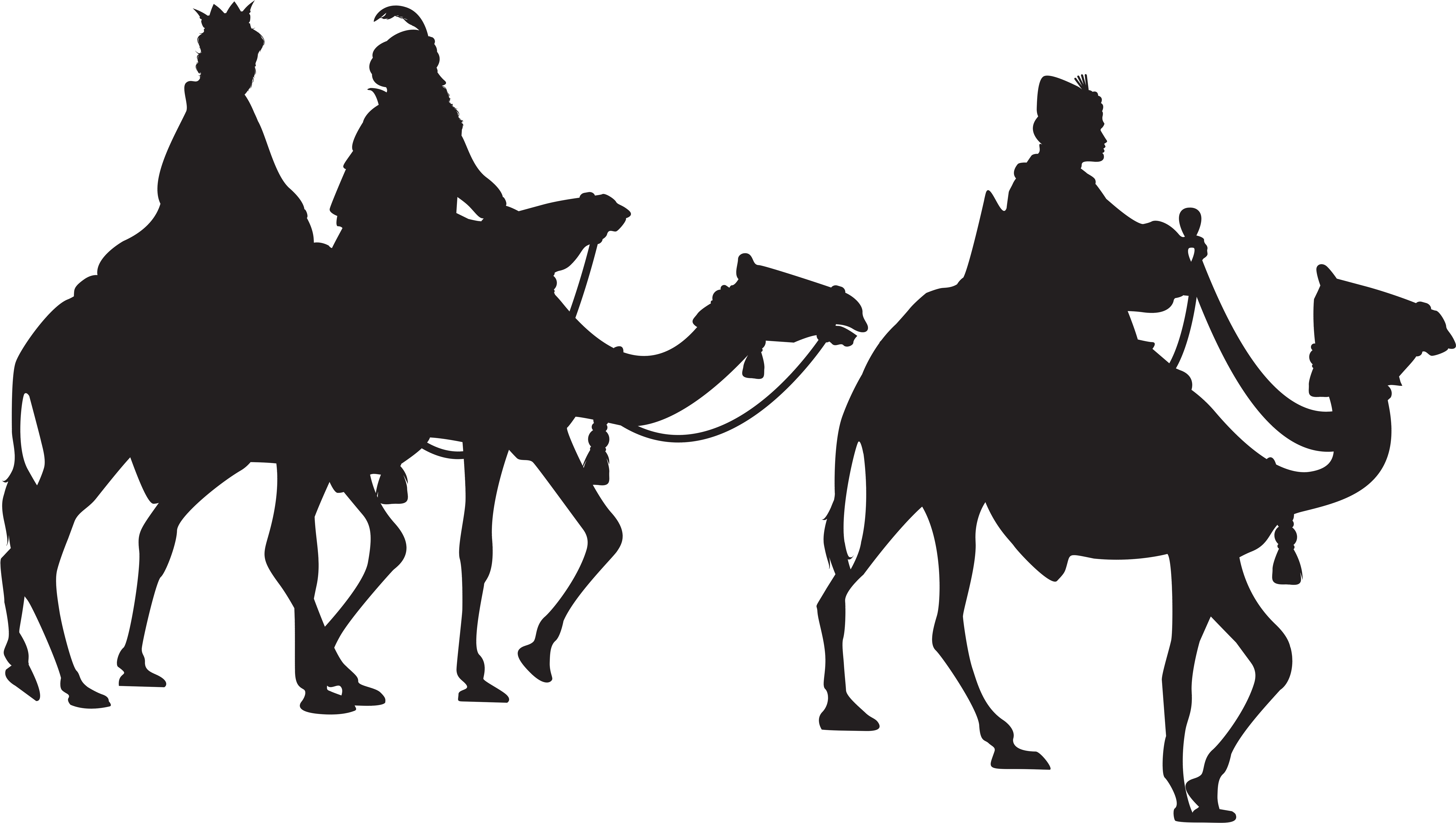 Three Kings Silhouette Png Clip Art Image - Arabian Camel - (8000x4617 ...