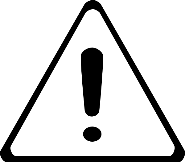 Warning Signs Black And White - (600x525) Png Clipart Download
