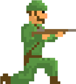 Army Man Pixel Art - (360x490) Png Clipart Download