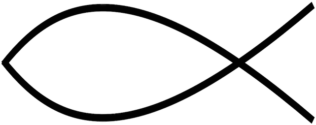 The Jesus Fish - Line Art - Full Size PNG Clipart Images Download