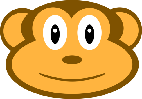 Monkey Smiley Face Animal - Smiley - (489x340) Png Clipart Download