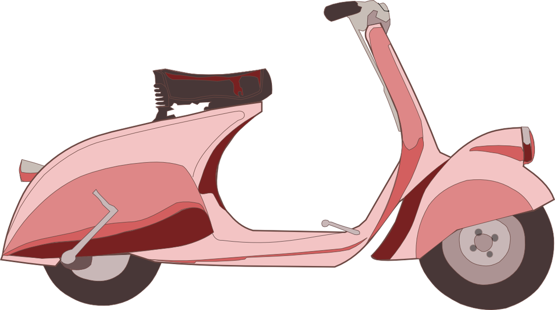 Scooter Vector Vespa - Vespa Vector Pink Png - Full Size PNG Clipart ...