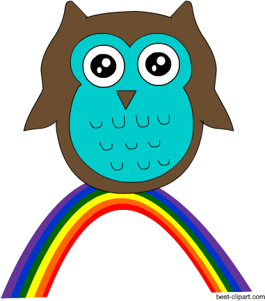 Owl And Rainbow Free Png Clip Art Image - Clip Art - (450x450) Png ...
