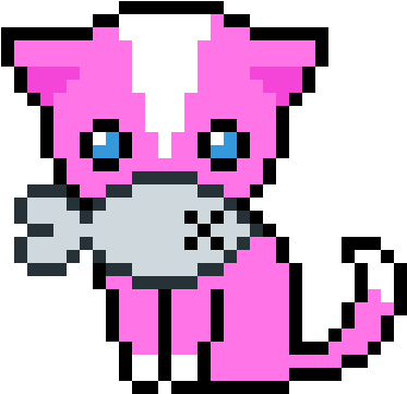 Kawaii Kitty - Pixel Art Cute Cat - Full Size PNG Clipart Images Download