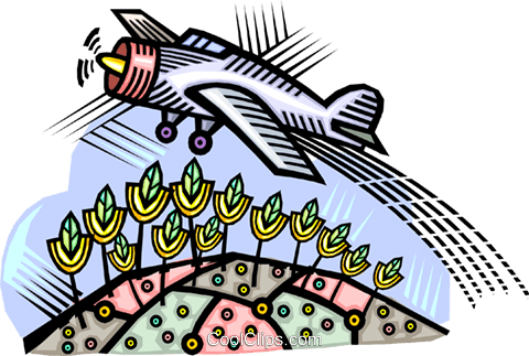 Airplane Crop Dusting Royalty Free Vector Clip Art - Cartoon Crop ...