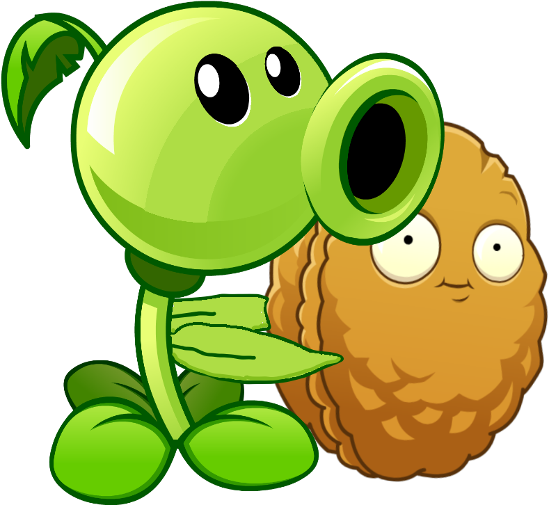 Nut And Peashooter Plants Vs Zombies Character - Plants Vs Zombies Pea ...