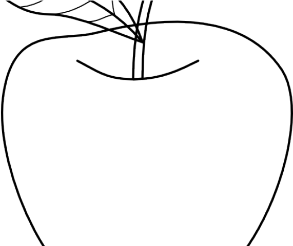 Drawn Apple Outline - Outline Of An Apple - (640x480) Png Clipart Download