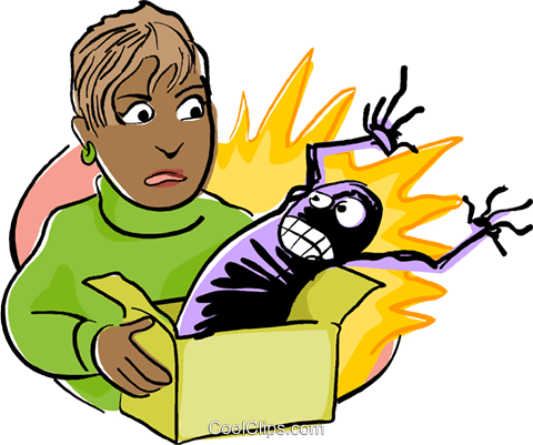 Surprise Gift Royalty Free Vector Clip Art Illustration - Cartoon ...