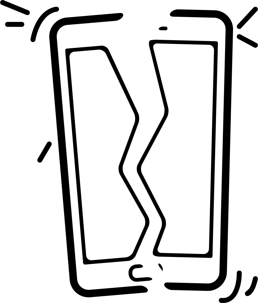 Mobile Phone Broken In Two Parts Comments - Cell Phone Broken Icon ...
