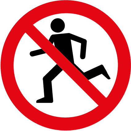 No Running Sign - Full Size PNG Clipart Images Download