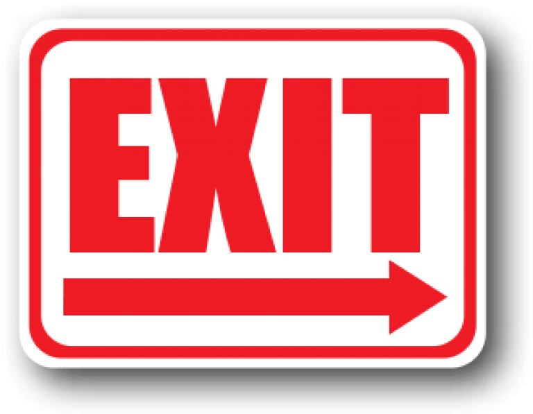 Exit Floor Safety Sign, Rectangular With Arrow - Durastripe 12"x9 ...