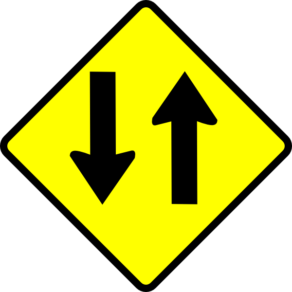 Two Way Road Sign - (750x750) Png Clipart Download