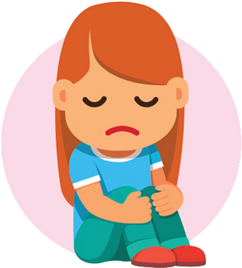 Sad Child Clipart Png - Cartoon Sad Girl Sitting - (360x397) Png ...