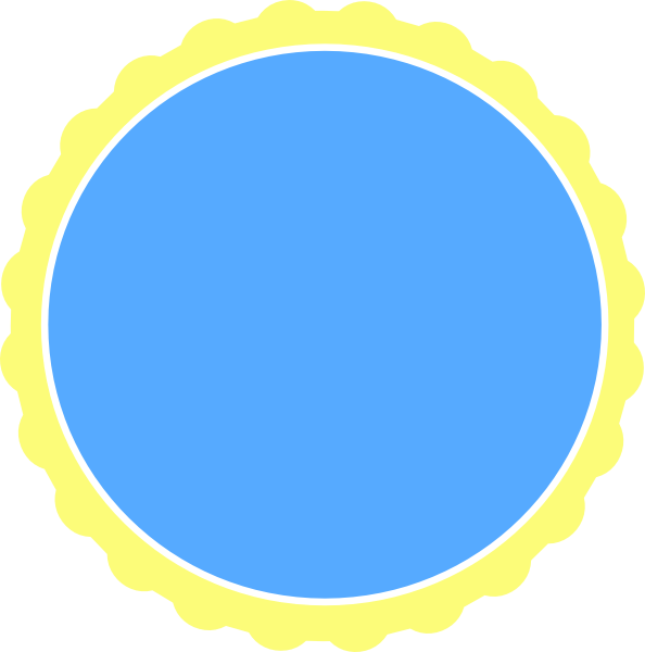 Original Png Clip Art File Yellow & Blue Scallop Circle - Scalloped ...