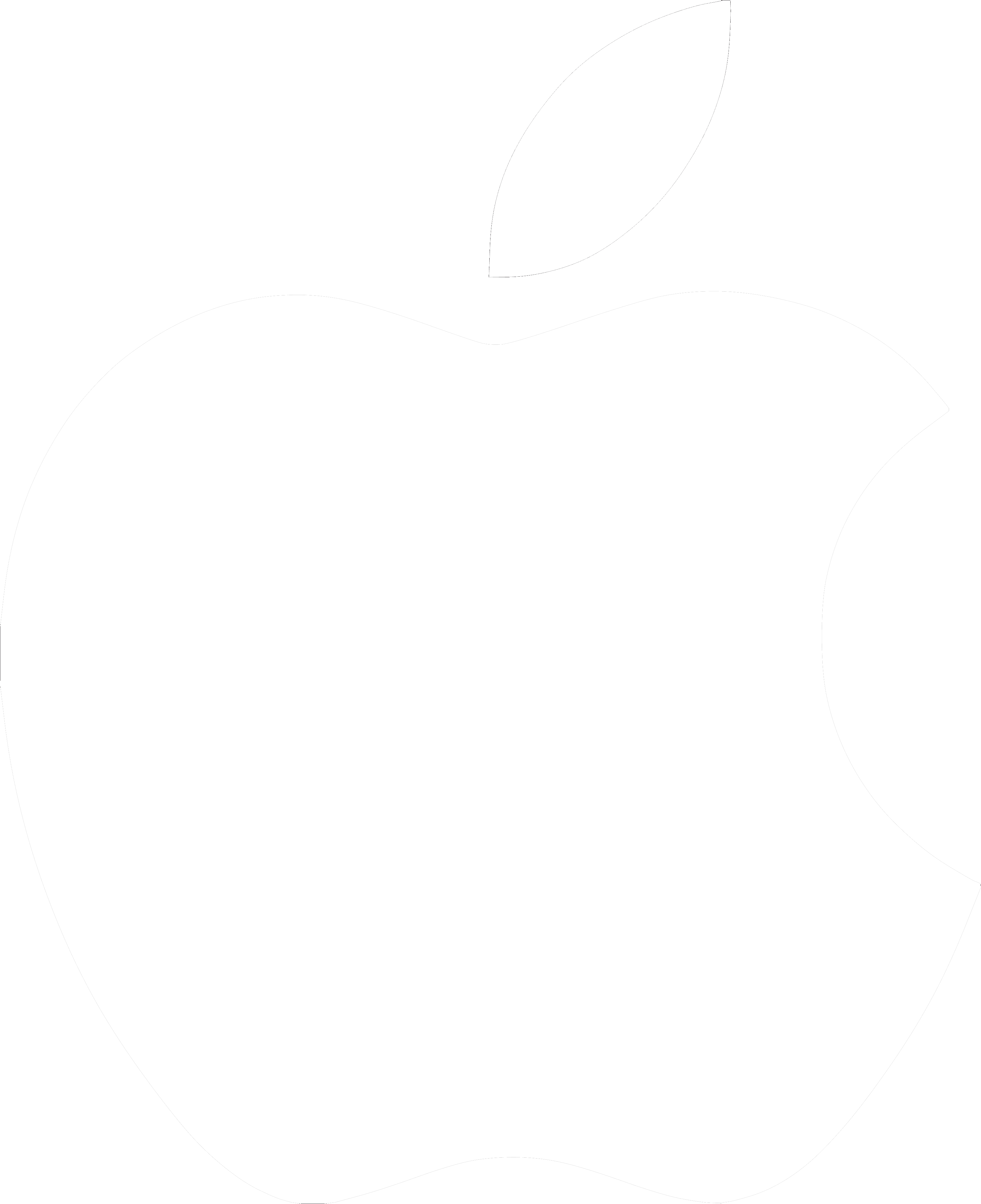 White Apple Logo Transparent - (3346x4104) Png Clipart Download