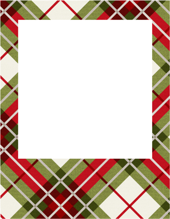 Plaid Clipart Frame - Christmas Plaid Border Clipart - (600x769) Png ...