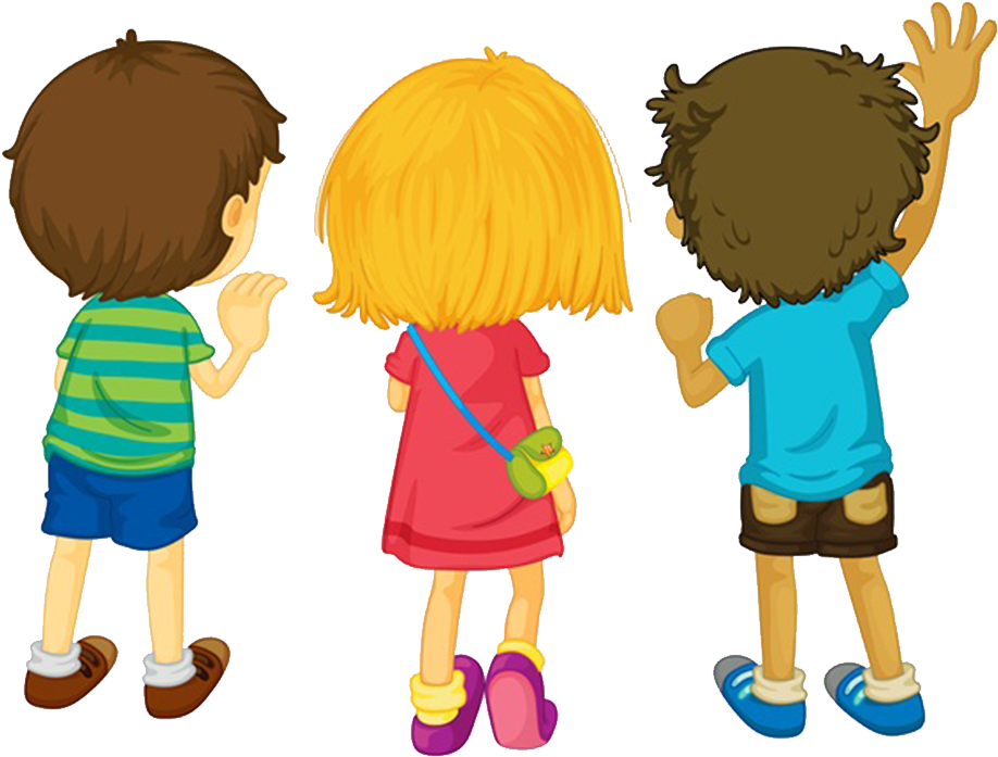 Child Stock Photography Clip Art Looking For - Cartoon Kids Backs ...