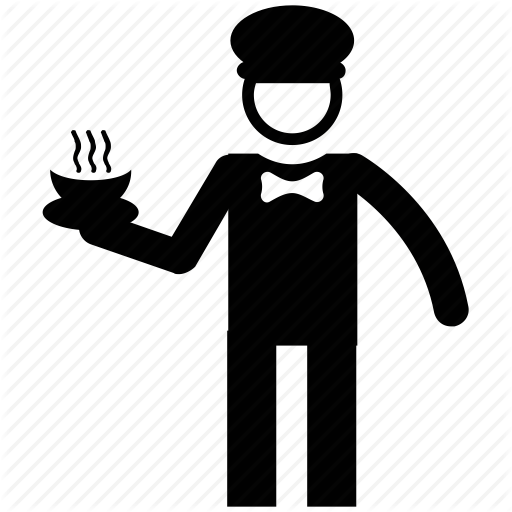 Restaurant Staff Icon Clipart Waiter Cafe Restaurant - Food Server Icon ...