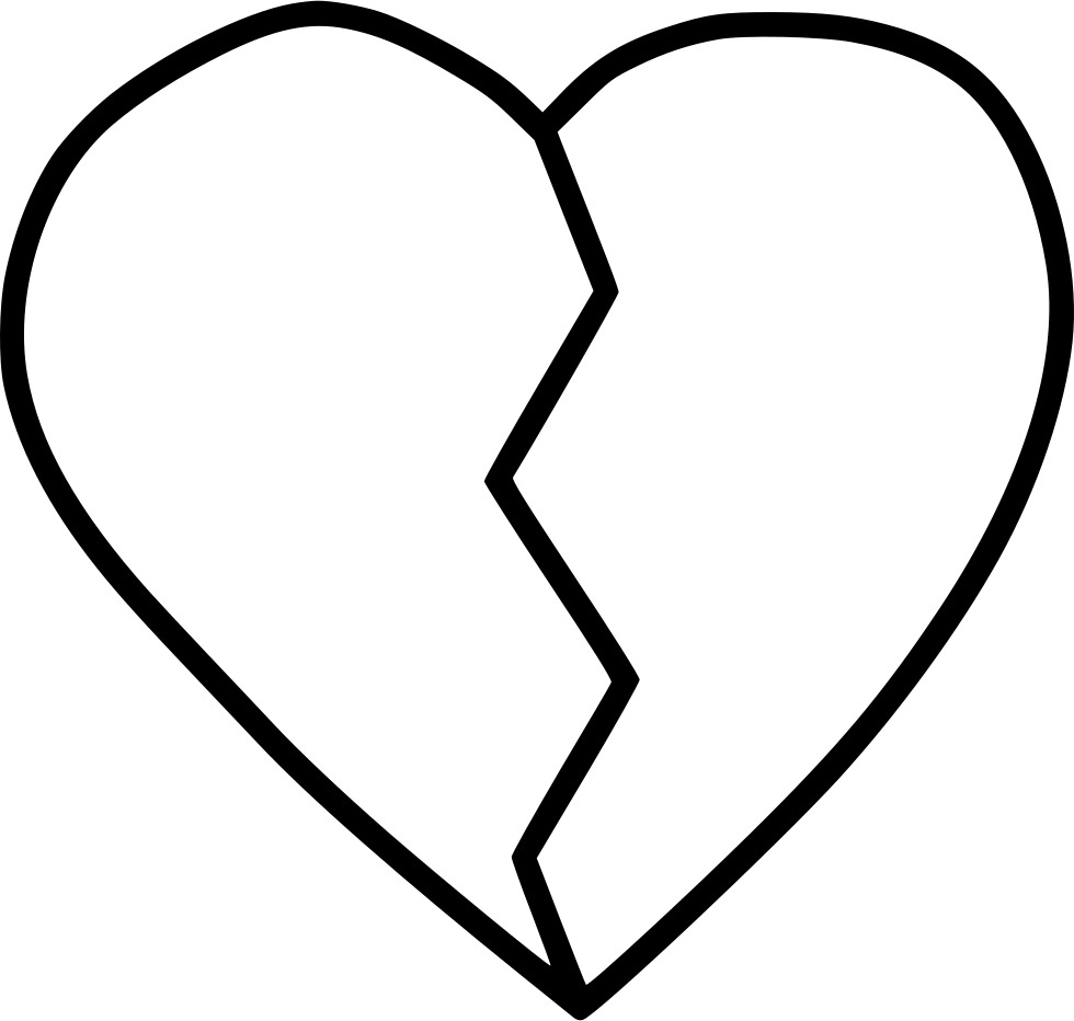 Vector Black And White Library Heart Break Up Svg - Icon - (980x932 ...