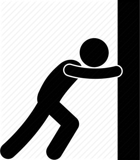 Man Pushing Icon Clipart Stretching Clip Art - Man Pushing A Wall ...
