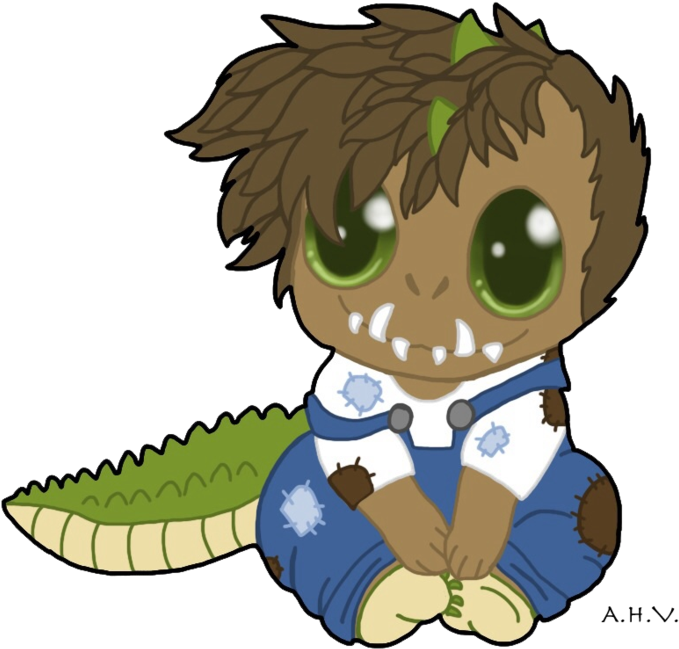 Clipart Alligator Chibi - Alligators - (900x675) Png Clipart Download