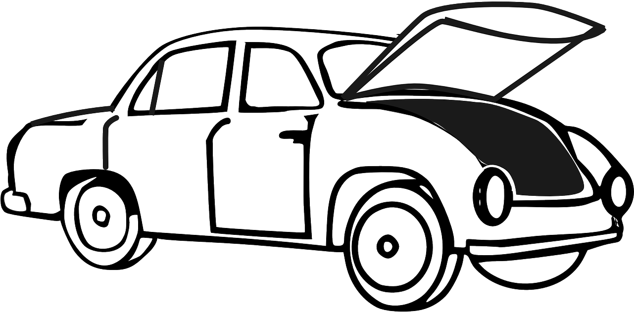 Hood Clipart Car Trunk - Land Transport Colouring Pages - (1280x640 ...