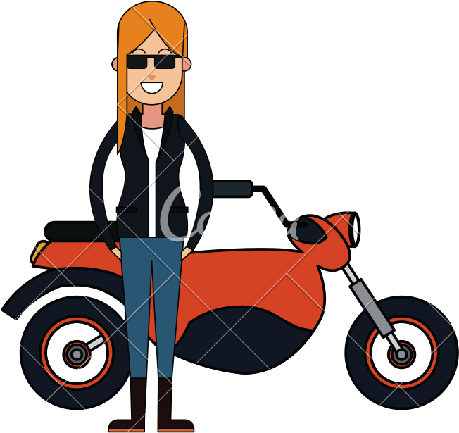 Motorbike Rider Vector - Motorcycle - Full Size PNG Clipart Images Download