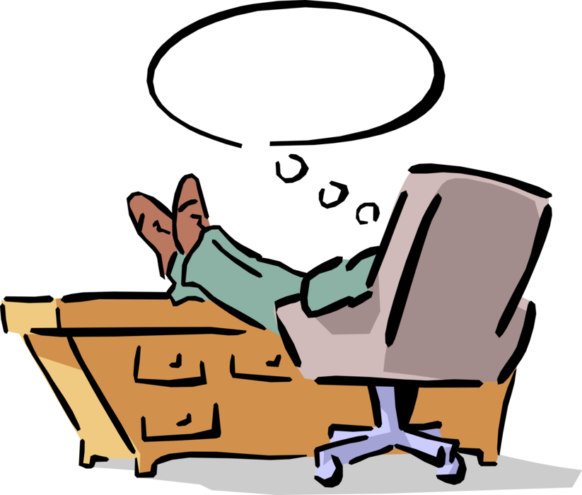 Clipart Transparent Download Businessman Clipart Desk - Feet Up On Desk ...