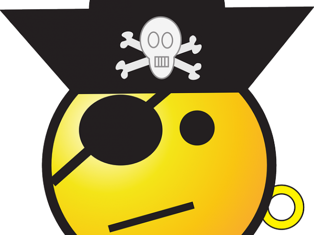 Eye Patch Clipart - Jolly Roger Emoji - (640x480) Png Clipart Download