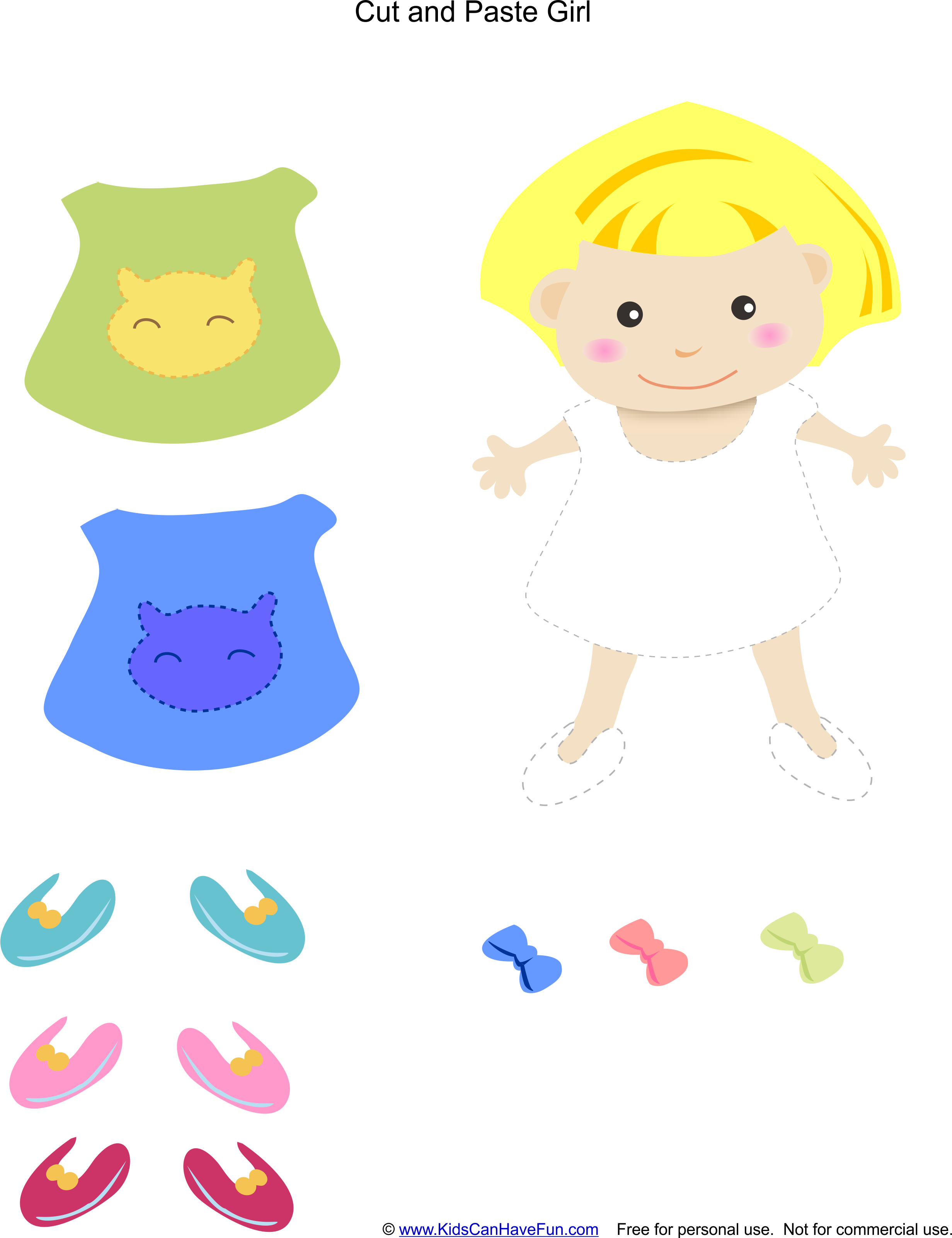Dressup Cut And Paste Girl Http - Cut And Paste Worksheets For Girls ...