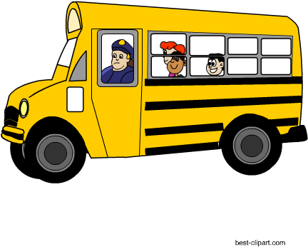 School Bus With Kids Sitting Inside Clip Art - School - (450x450) Png ...