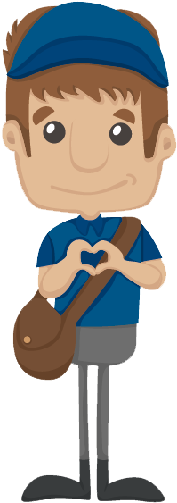 Vector Free Mailman Clipart Sent - Messenger Boy Cartoon - (263x577 ...