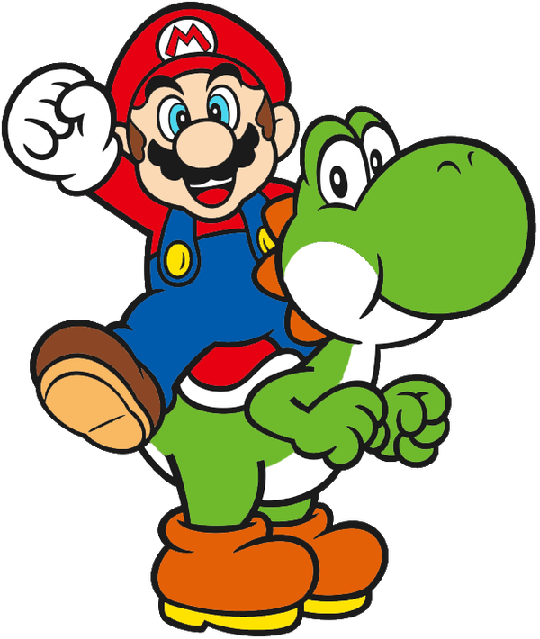Mario Riding Yoshi 2d By Joshuat1306 - Yoshi Com Mario - (600x710) Png ...