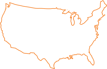 North And South America - Orange Us Map Png - (398x340) Png Clipart ...