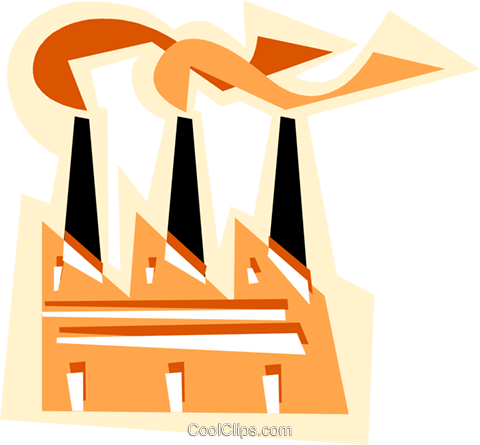 Factory Smoke Stacks Royalty Free Vector Clip Art Illustration ...