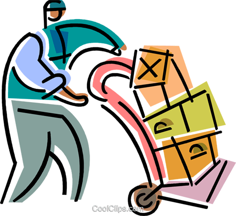 Courier Services Royalty Free Vector Clip Art Illustration - Courier ...