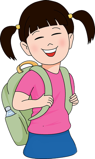 Girl With School Bag Clip Art - Full Size PNG Clipart Images Download