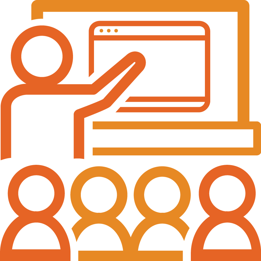 Software Training Icon Representing Teacher Walking - Student ...