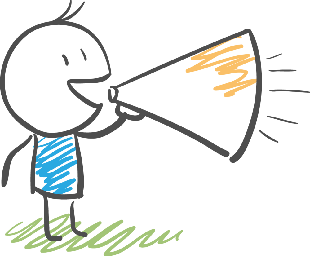 Cheer Man - Loud Hailer Cartoon - (1000x826) Png Clipart Download