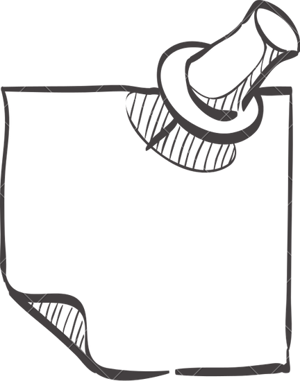 Sticky Notes Clipart Black And White - Sticky Note Doodle - (432x550 ...