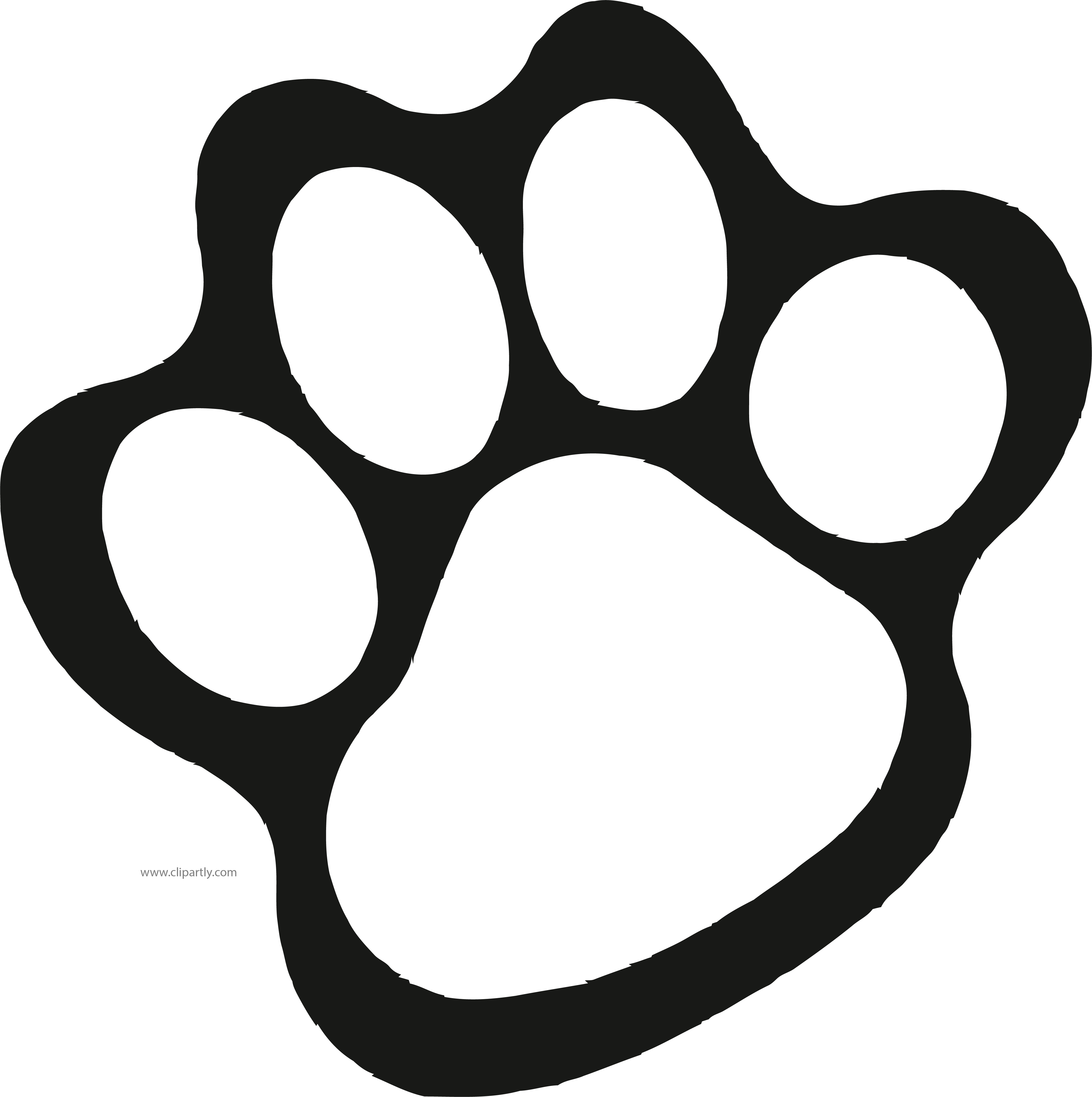 Tigger Cub Paw Print Diecuts Scrapbooking Scouting - Bear Cub Paw ...