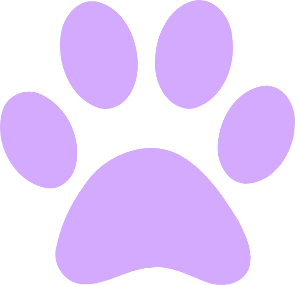 Purple Paw Print Transparent Background - (600x578) Png Clipart Download