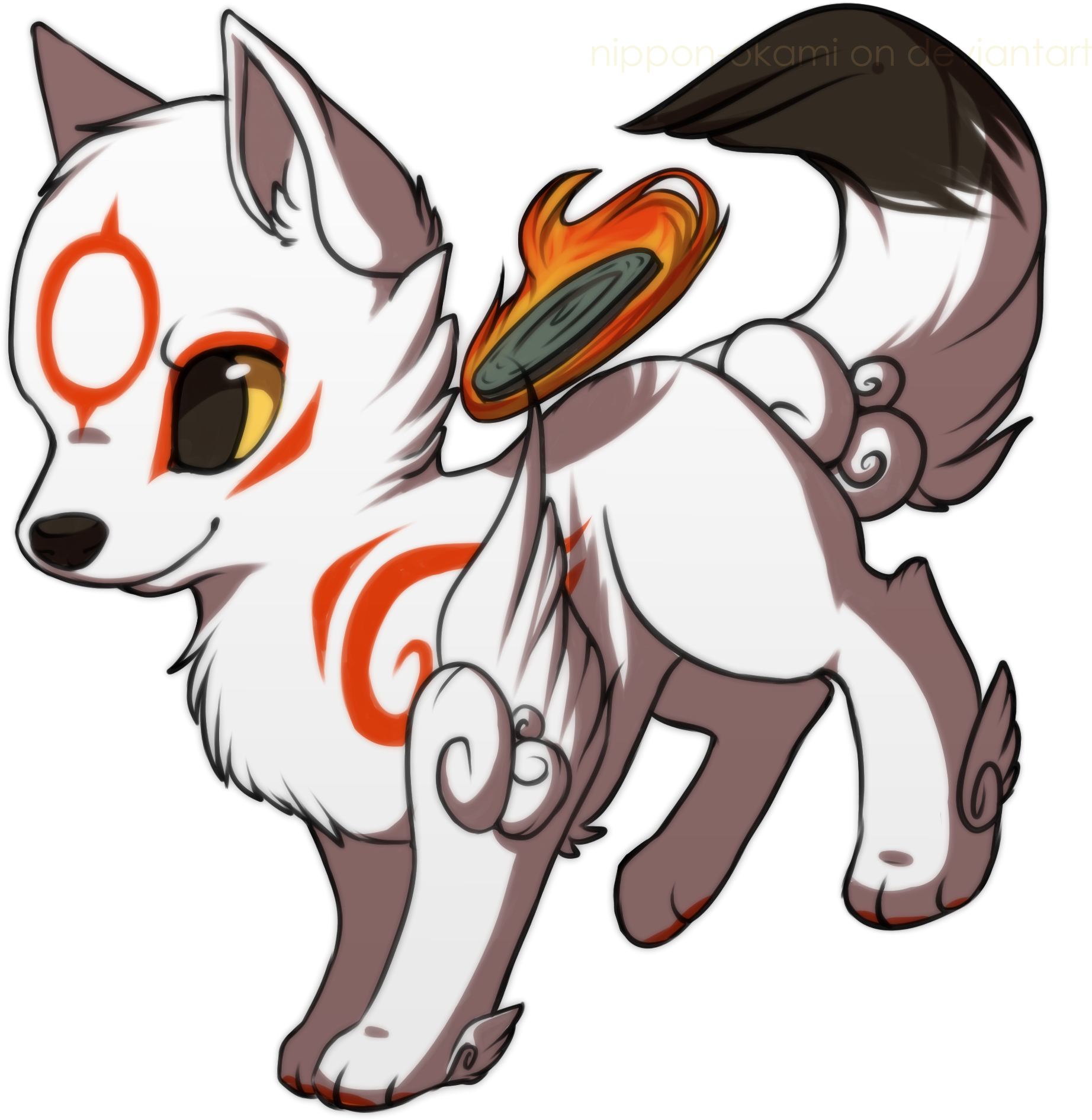 Gray Wolf Chibi Drawing Anime Clip Art - Chibi Flying Wolf - (1908x1928 ...