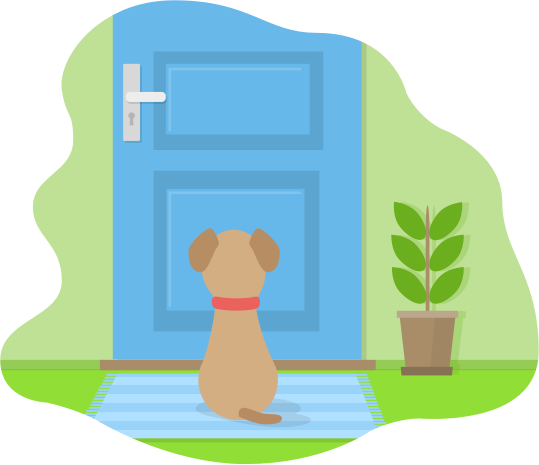 Separation Anxiety - Dog Watching A House Clipart - (539x465) Png ...