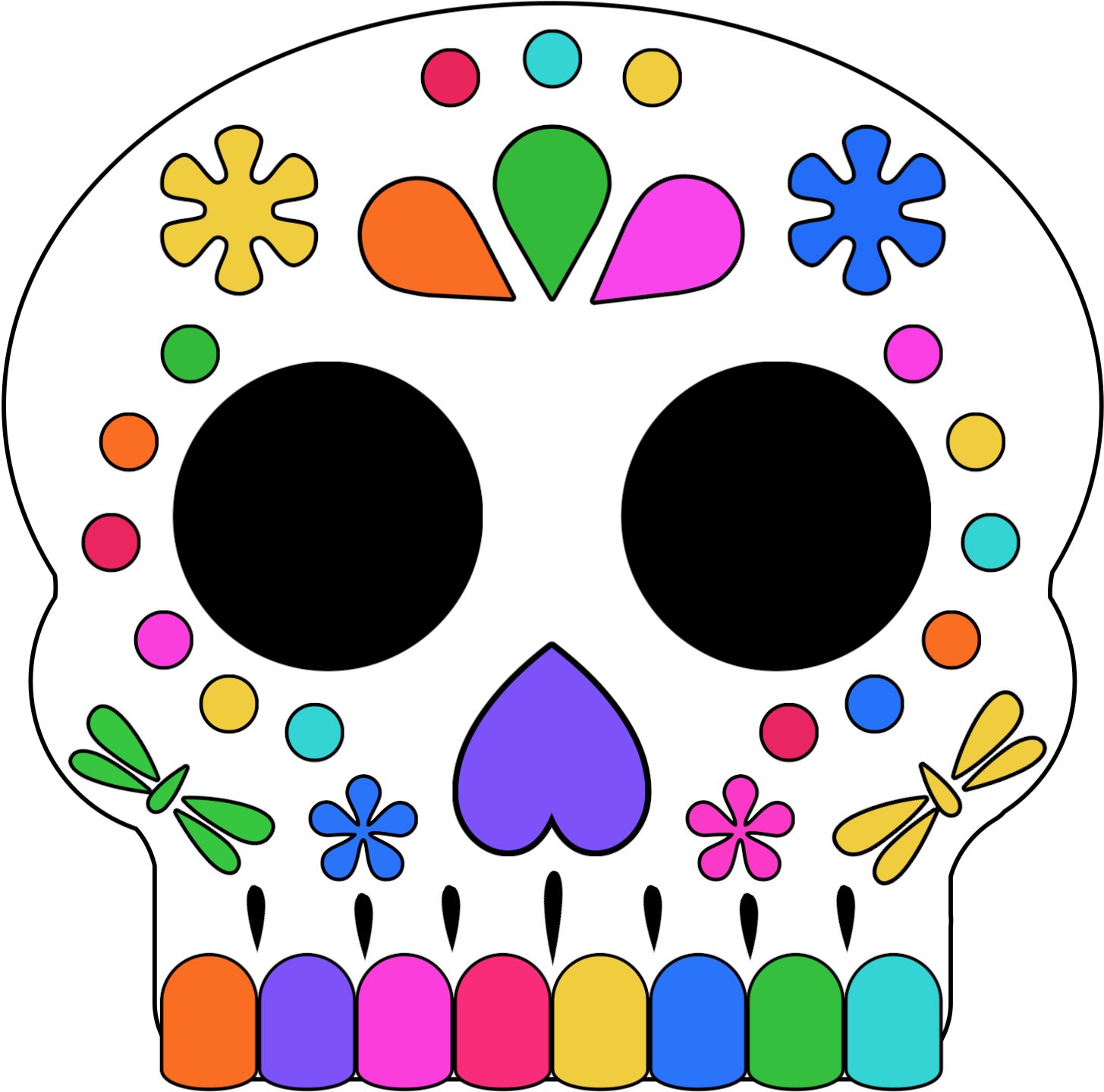 Day Of The Dead Masks Sugar Skulls Free Printable - Day Of The Dead ...