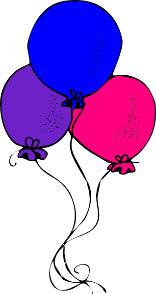 Pink Blue Purple Balloons Clip Art - Pink And Purple Balloons ...