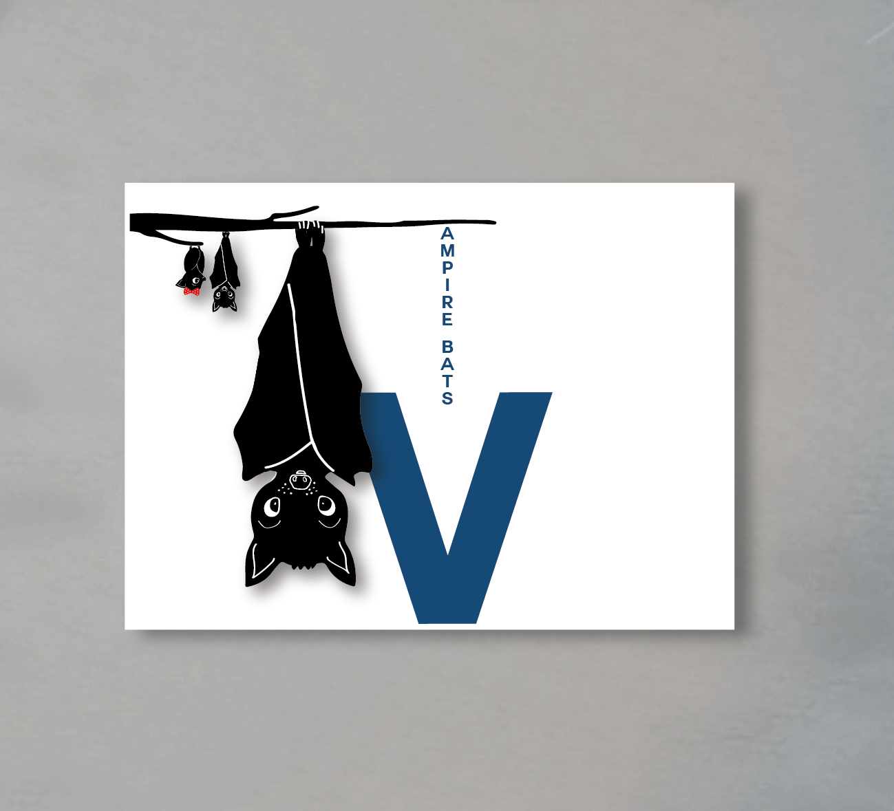 Vampire Bat, Alphabet, Alphabetimal, Letter, V, Card - Alphabet ...