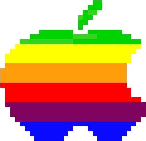 Old Apple Logo - Apple Logo Pixel Art - (580x410) Png Clipart Download